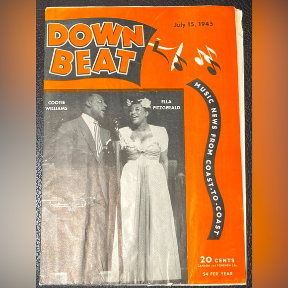 Other | Vintage Down Beat Magazine Ella Fitzgerald Cootie Williams July ...